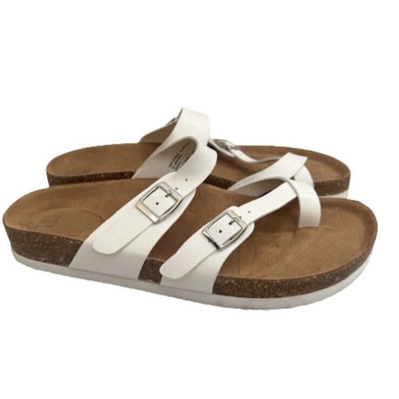 Time and Tru | Shoes | Hippie Cork Sole Molded Footbed Toe Loopstrap ...